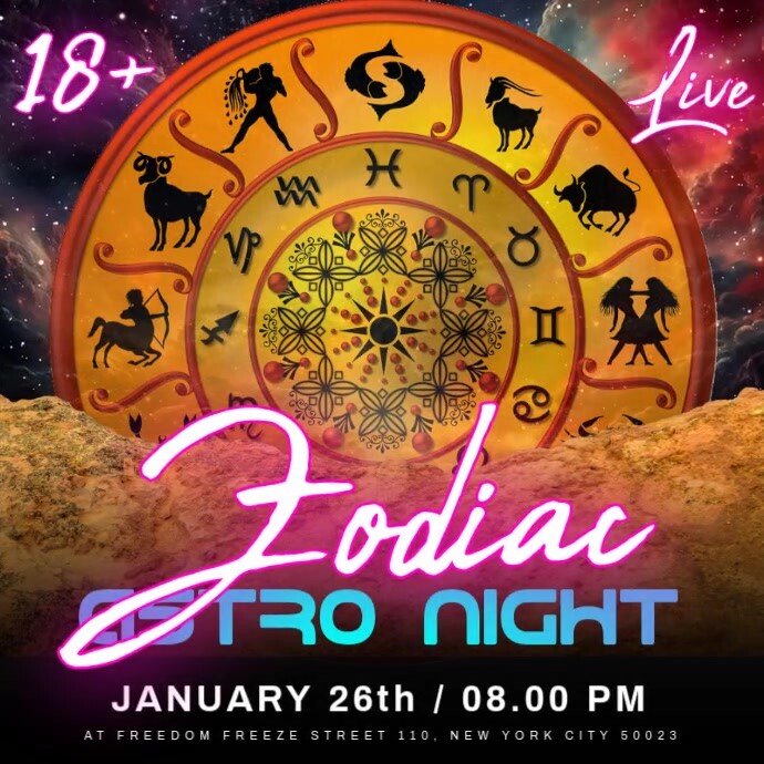 Copy of Zodiac Astro Night | PosterMyWall