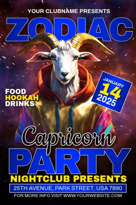 Plantilla de Zodiac Capricorn Party | PosterMyWall
