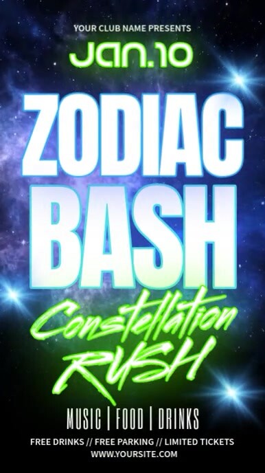 Zodiac Constellation Rush Template | PosterMyWall