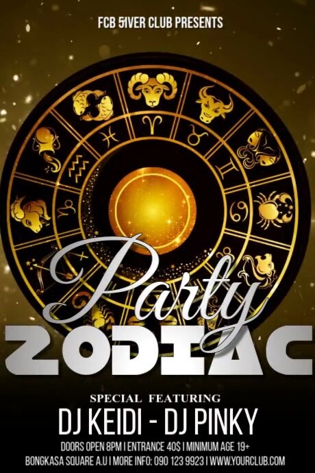 Zodiac Night Party Video Template | PosterMyWall
