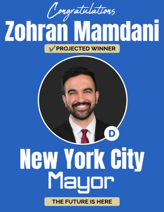 Zohran Mamdani New York City Mayor Election Winner Congratulations ...