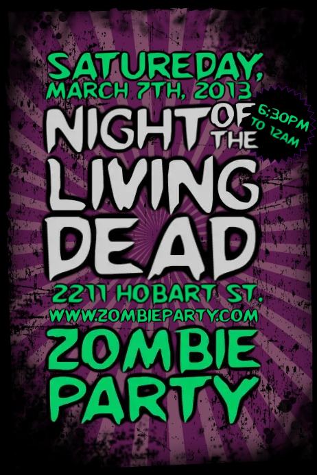 Zombie Party - Halloween Flyer Template | PosterMyWall
