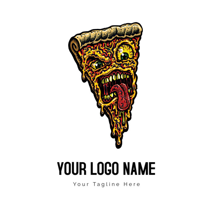 Zombie Pizza Illustration Logo Template | PosterMyWall
