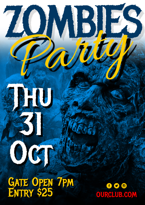 Zombies Party Poster Template | PosterMyWall