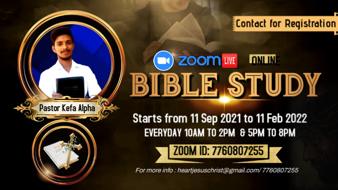 Zoom Bible Study, online class, bible study Template | PosterMyWall