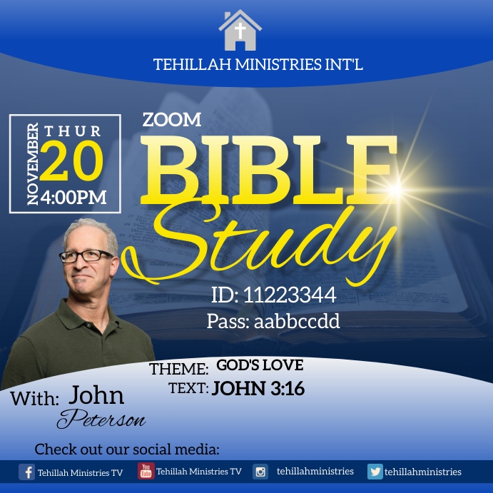 zoom bible study flyer Template | PosterMyWall