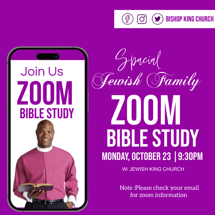 Zoom Bible Study online worship class , Zoom Template | PosterMyWall