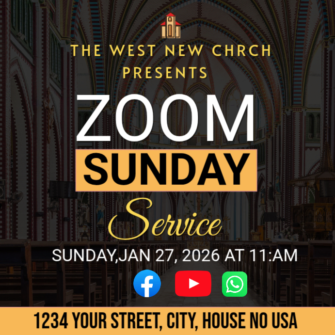 ZOOM church service FLYER Template | PosterMyWall