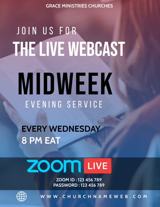 ZOOM MIDWEEK SERVICES TEMPLATE | PosterMyWall