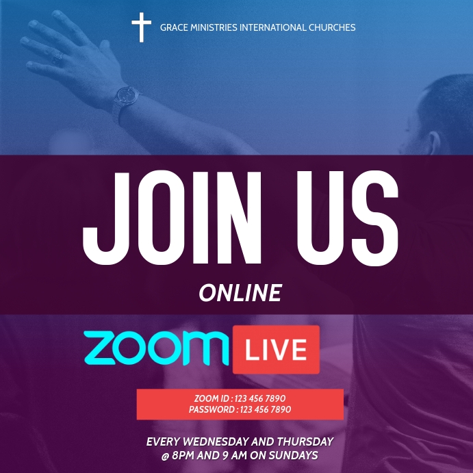 ZOOM ONLINE CHURCH TEMPLATE | PosterMyWall