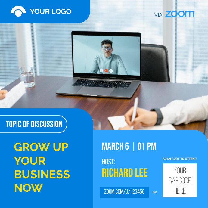 Zoom Online Meeting Social Media Template | PosterMyWall