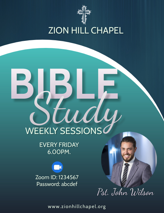 Zoom Weekly Bible Study Flyer | PosterMyWall