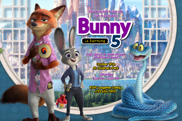 Plantilla de Zootopia Birthday Bash Poster | PosterMyWall