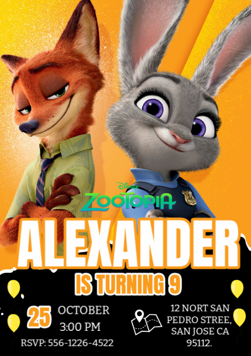 zootopia invitation Template | PosterMyWall