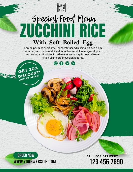 Modèle Zucchini Rice Ads | PosterMyWall