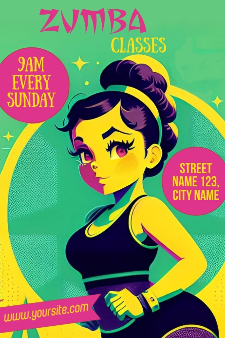Zumba Classes Fitness Poster Flyer Ad Template | PosterMyWall
