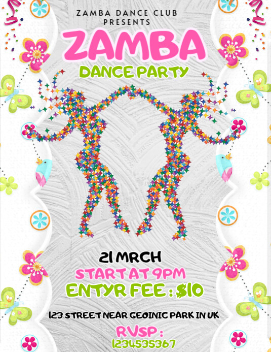 Zumba dance classes flyer Template | PosterMyWall