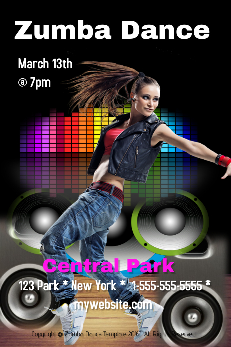 Zumbathon Poster Template Zumba Class Ad Template | PosterMyWall
