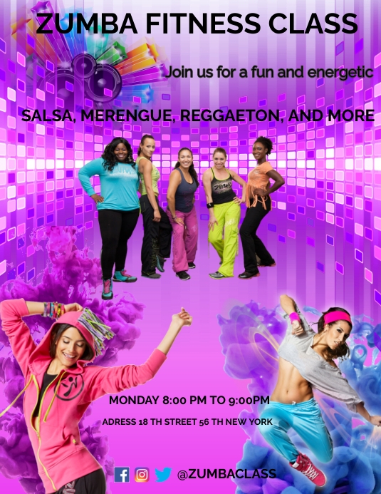 ZUMBA FITNESS CLASS Template | PosterMyWall