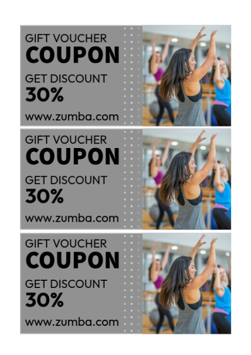 Zumba Voucher Coupon Template | PosterMyWall