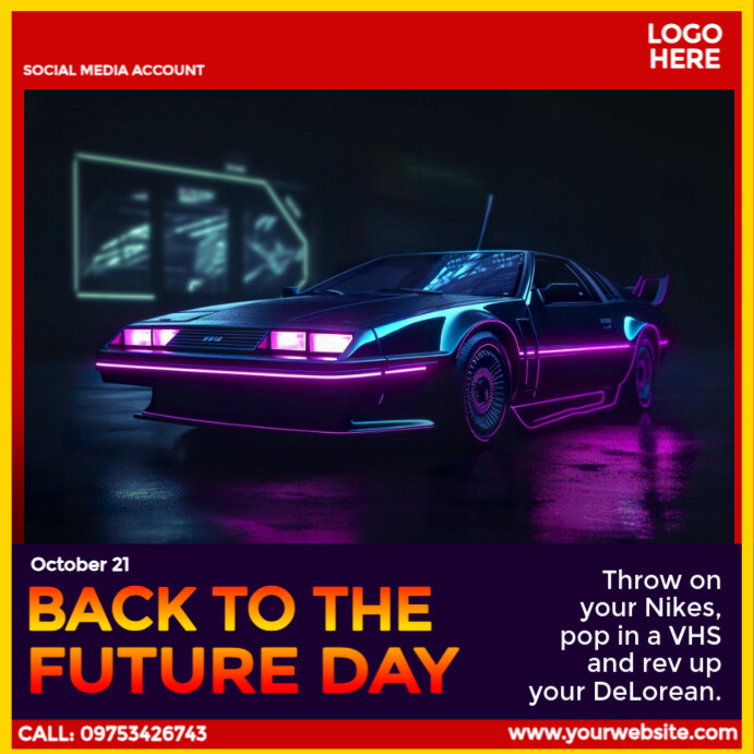 Back to the Future Day Template | PosterMyWall