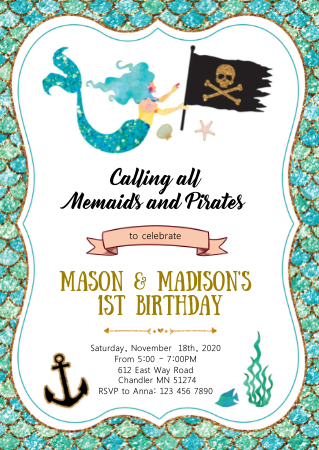 Create Pirate Invitations For Free | PosterMyWall